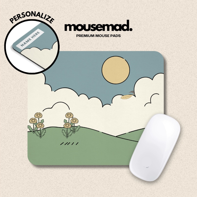 MOUSEMAD Mouse Pad - Lovely Noon [thick non-slip large minimalist and ...
