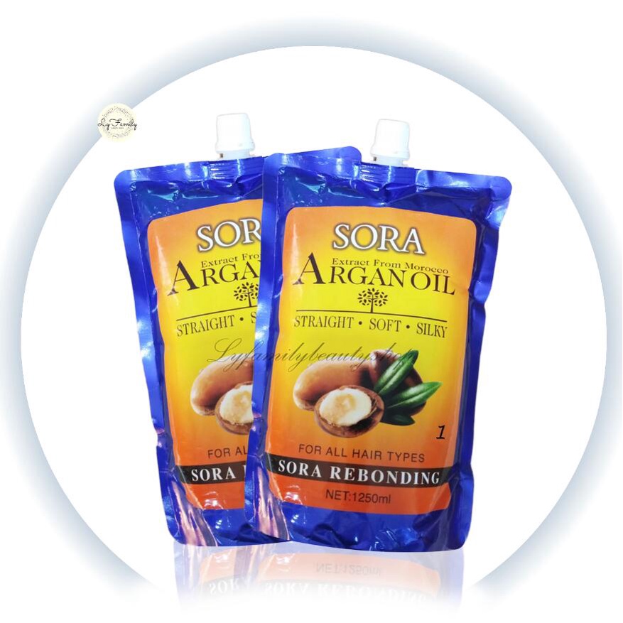 Sora Argan Hair Rebonding Cream Set Straightener Creamion perm 1250ml2 ...