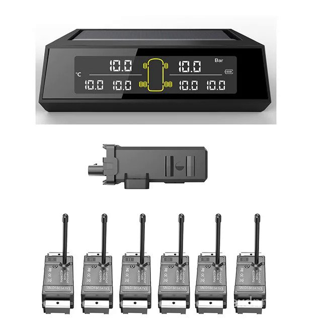 Car TPMS Solar Gauge Wireless Automotive Solar Power Real Time Tire ...