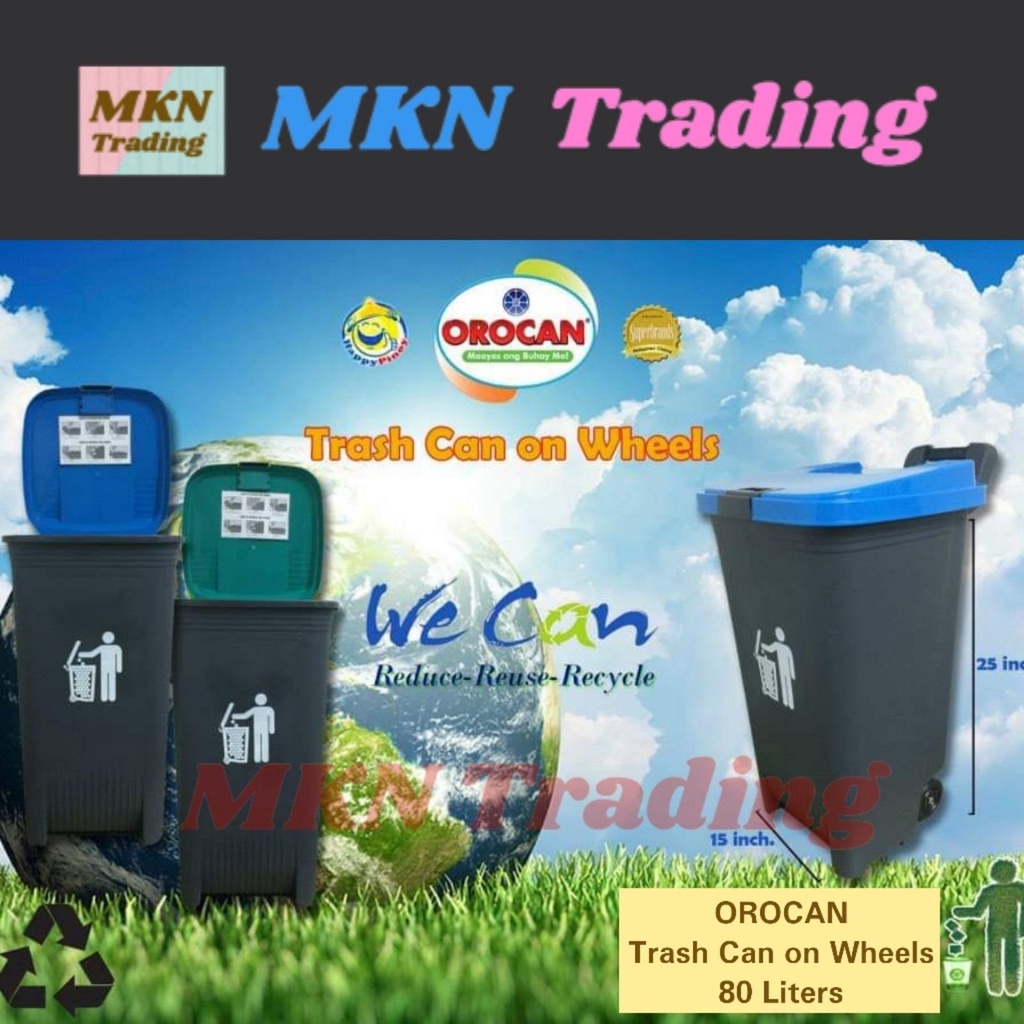 Orocan 80L liters Trash Bin Trash Can Trashcan with Wheels and lock ... Orocan 80L liters Trash Bin Trash Can Trashcan with Wheels and lock ...