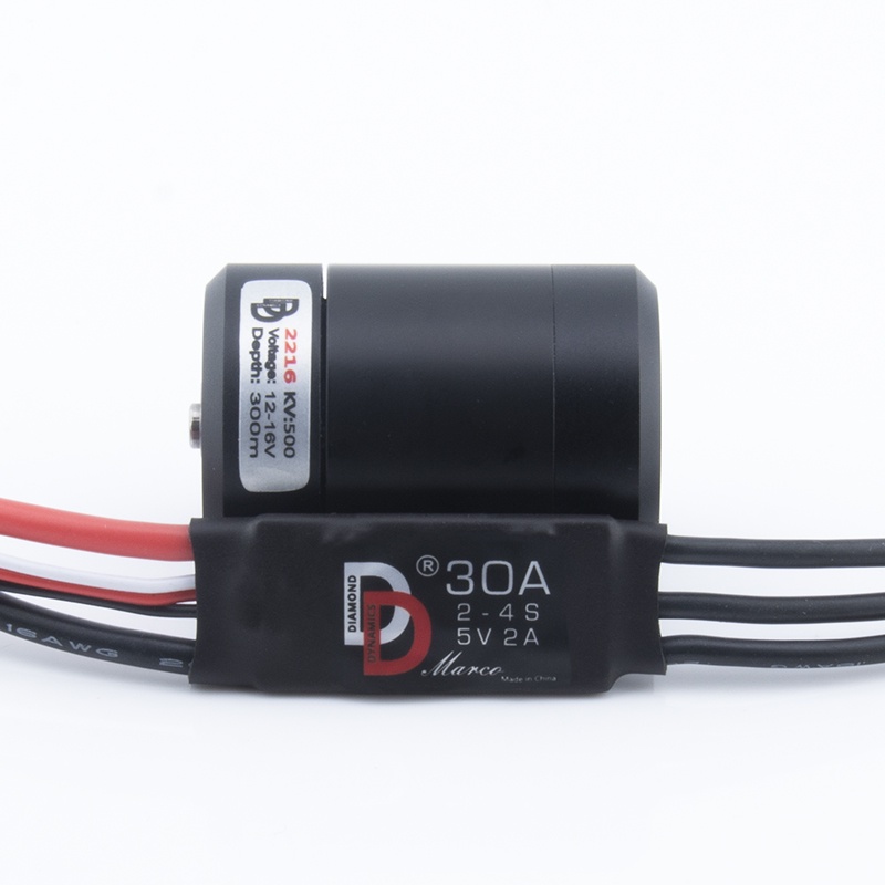 D2216 500KV Waterproof 12V-16V Electric BLDC Motor with Two-way ESC ...