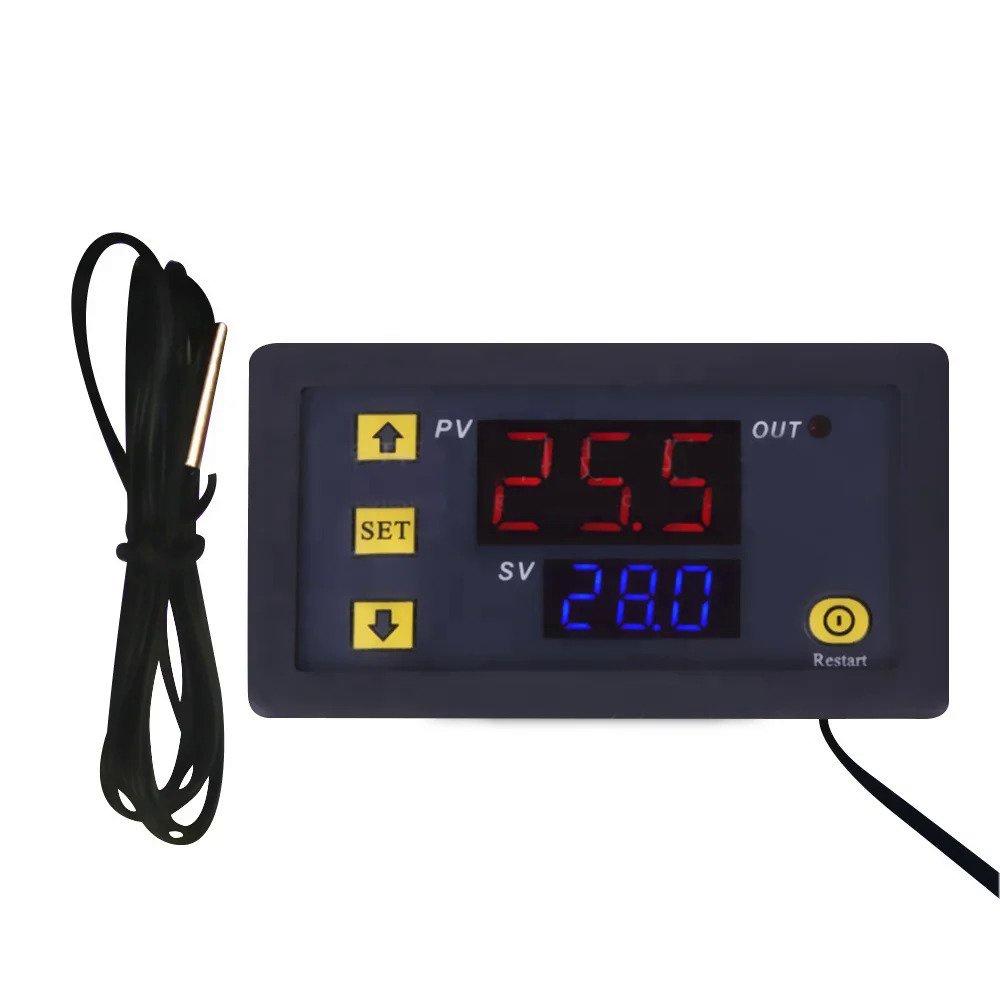 W3230 12V 24V AC110-220V 20A Probe line Digital Microcomputer Temperature Controller LED Display ...