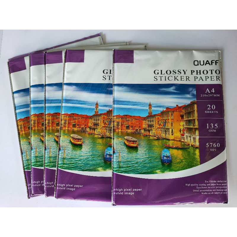 QUAFF Glossy Photo Sticker Paper 135gsm, A4 size | Shopee Philippines