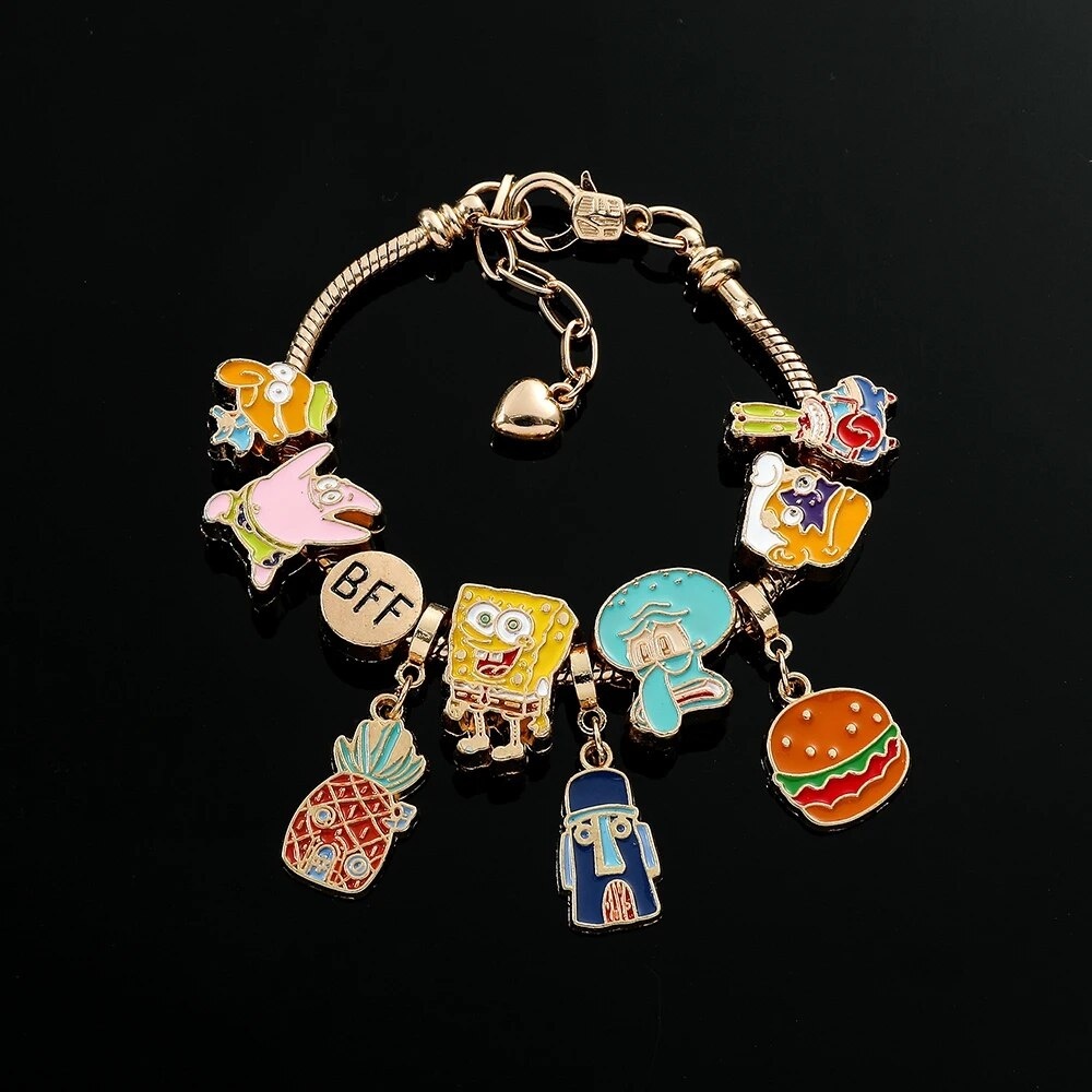 Spongebob Squarepants Charms Bracelet Y2k Femme Jewelry Accessories ...