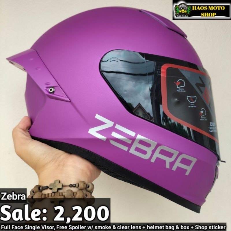zebra helmet full face ff655 single visor | Shopee Philippines