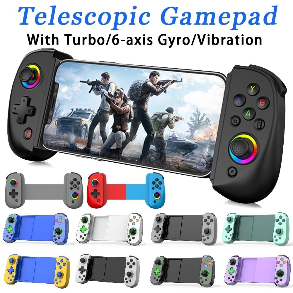 ♥d8d6d3 Telescopic Gamepad Bluetooth Wireless Game Controller Joystick With Turbovibration Fo 9793