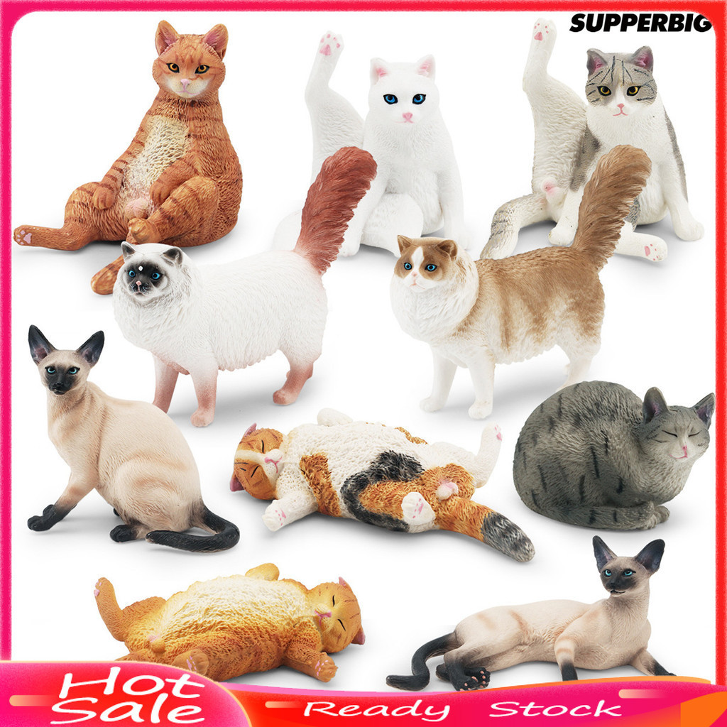 Cat-themed Cake Toppers Cat Collectible Figures Adorable Miniature Cat ...