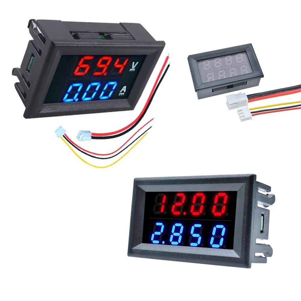 Dc 100v 200v 10a Mini Digital Voltmeter Ammeter 4 Bit 5 Wires Voltage