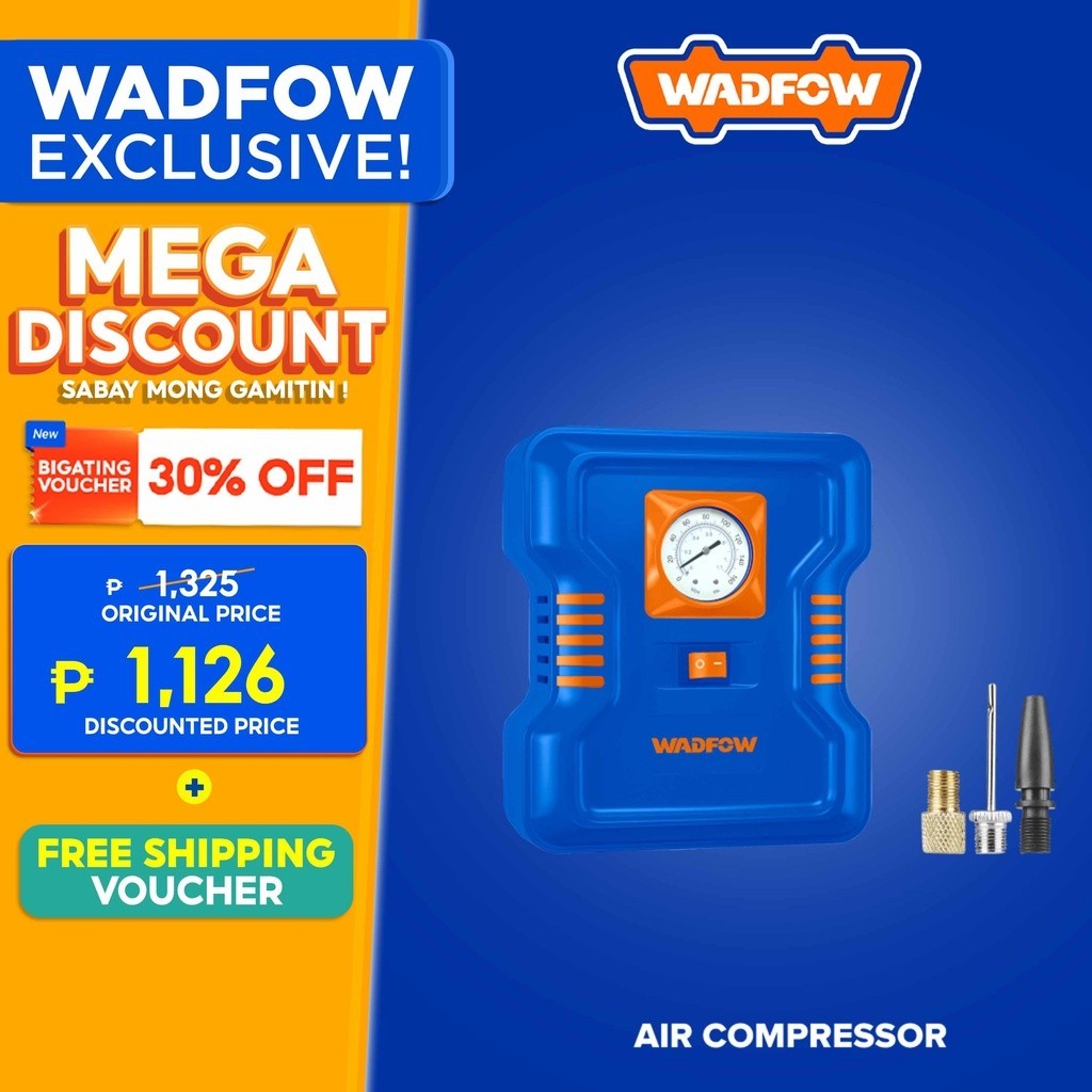 Wadfow Auto Air Compressor Max Pressure 160psi/11bar/1100kpa | Shopee ...