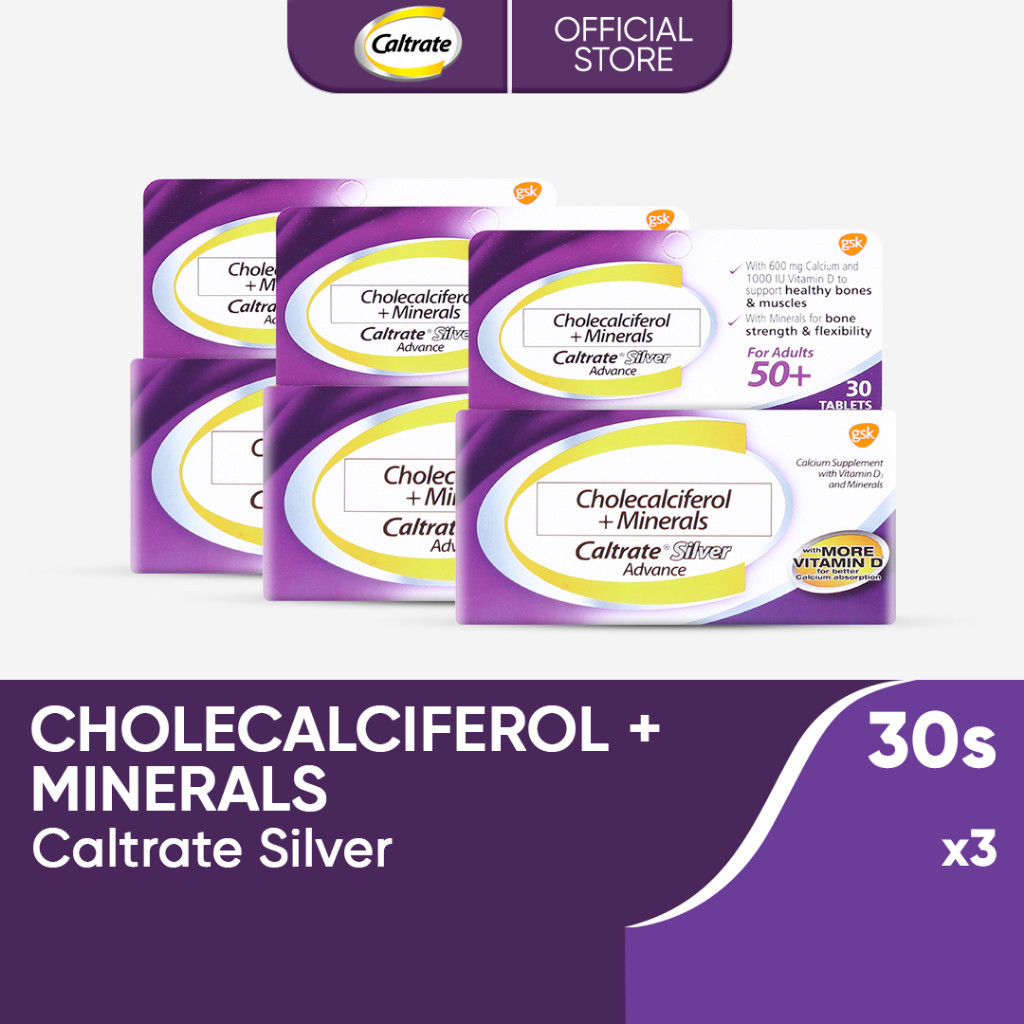 Caltrate Silver Advance Cholecalciferol + Minerals 30s x3 | Shopee ...
