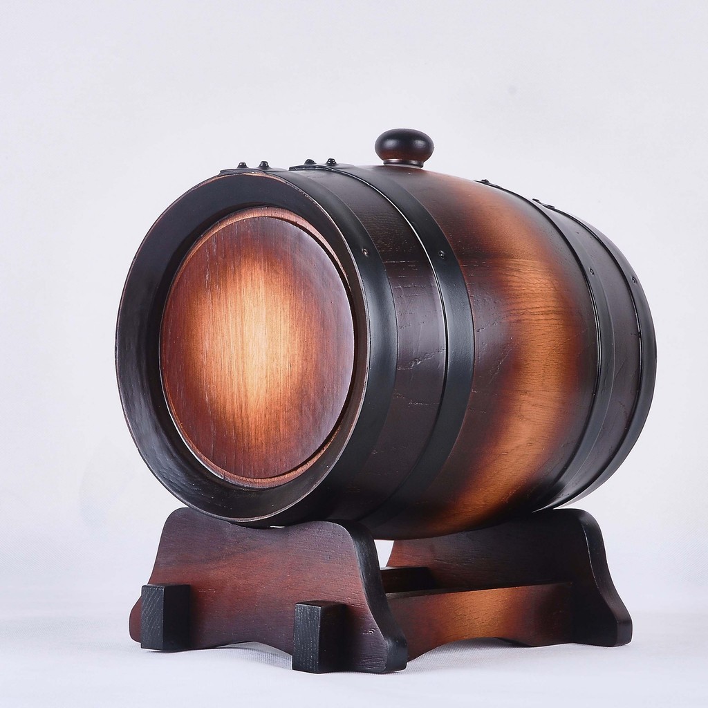 5L Oak Aging Barrel with Stand Bung and Tap without liner Wooden ...