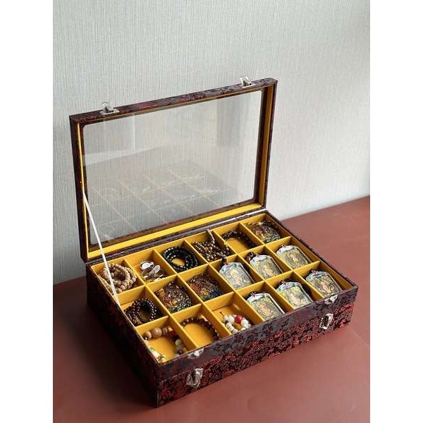 Transparent Transparent Covered Display Box Desktop Wooden Storage Box ...