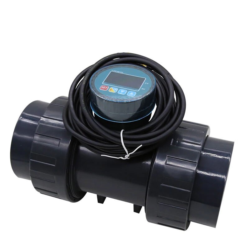 DN25 Large Flow Calculation RS485 LCD DIGITAL FLOWMETER PVC Meter Acid ...