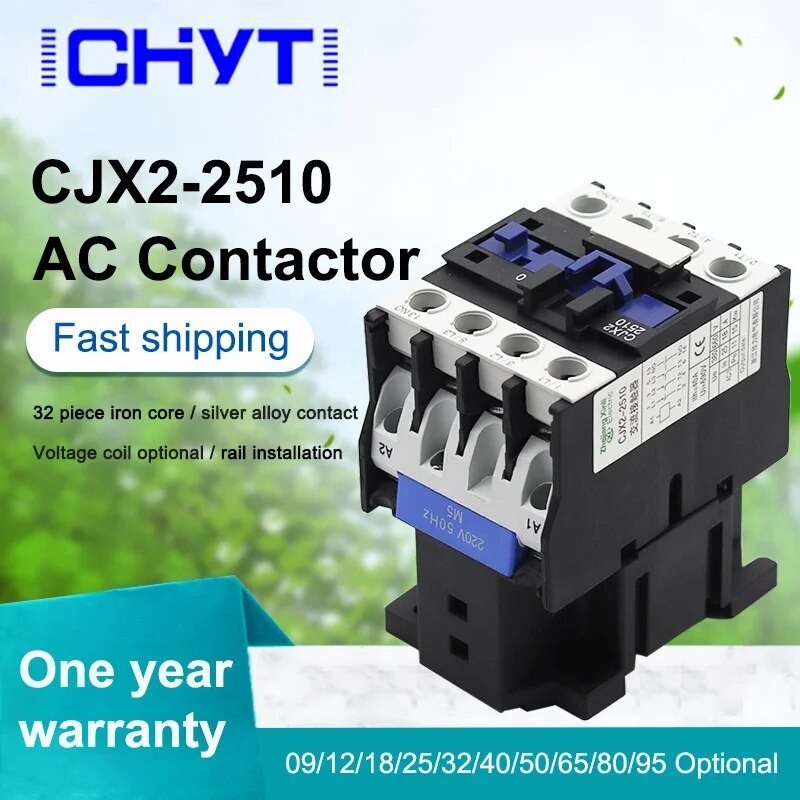 CJX2-2510 LC1-D25 AC Contactor 25A 3 Phase 3-Pole 380V 220V 110V 36V 24V 50/60Hz Din Rail Mount ...