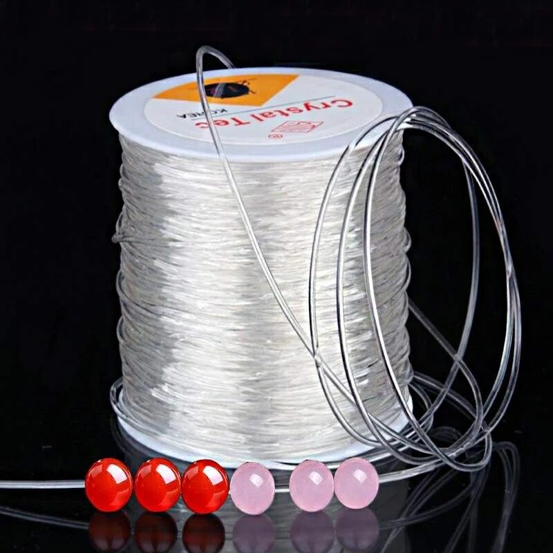 100m/Roll Flexible Elastic Crystal Transparent Line Cord Thread for ...