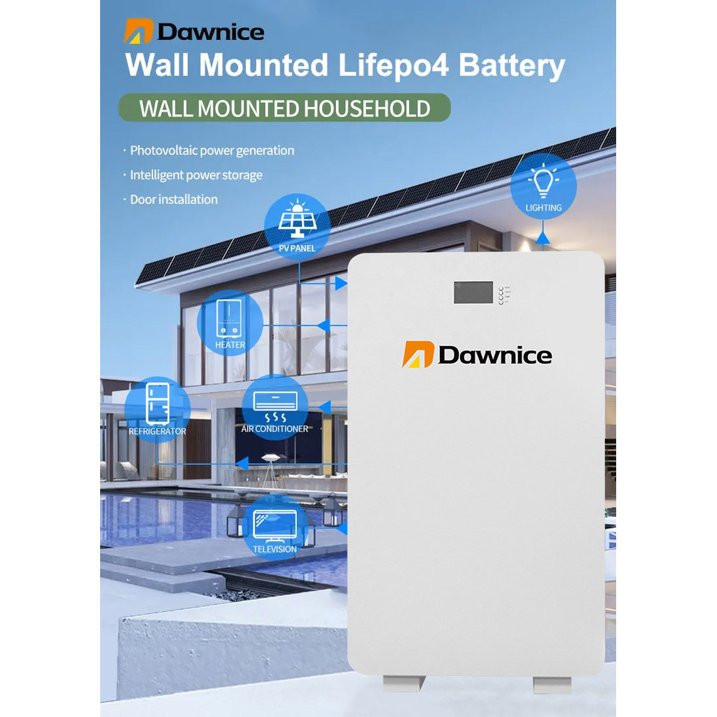 5kw Dawnice 10kw 15kw 48v 100ah 200ah 300ah Home Lifepo4 Lithium Ion ...