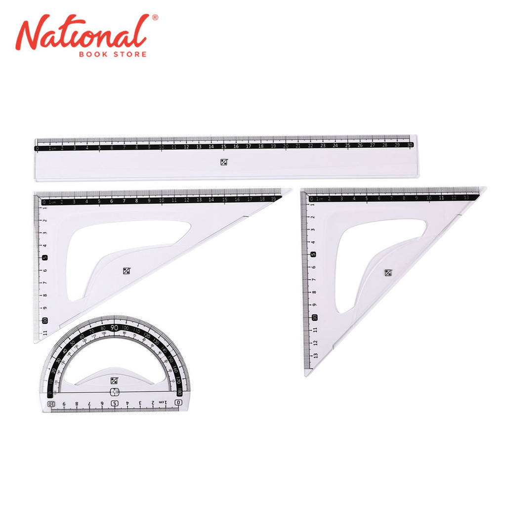 Best Buy Math Set 30cm Ruler + 10cm Protractor + 17 cm Triangle 2's ...