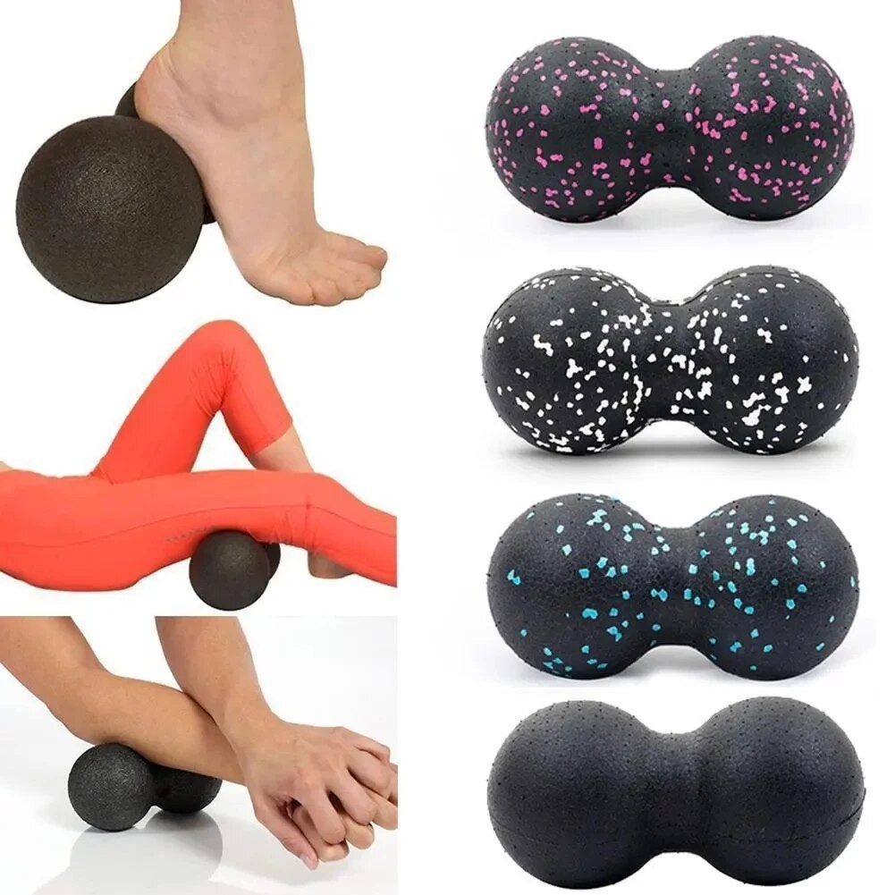 Yoga Massage Roller Ball Peanut Double Lacrosse Spiky Fasciitis Balls ...