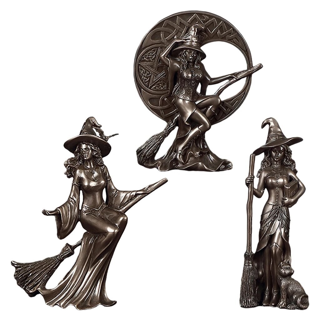 Indoor Witch Figurines Witchcraft Sculpture Home Office Desktop ...