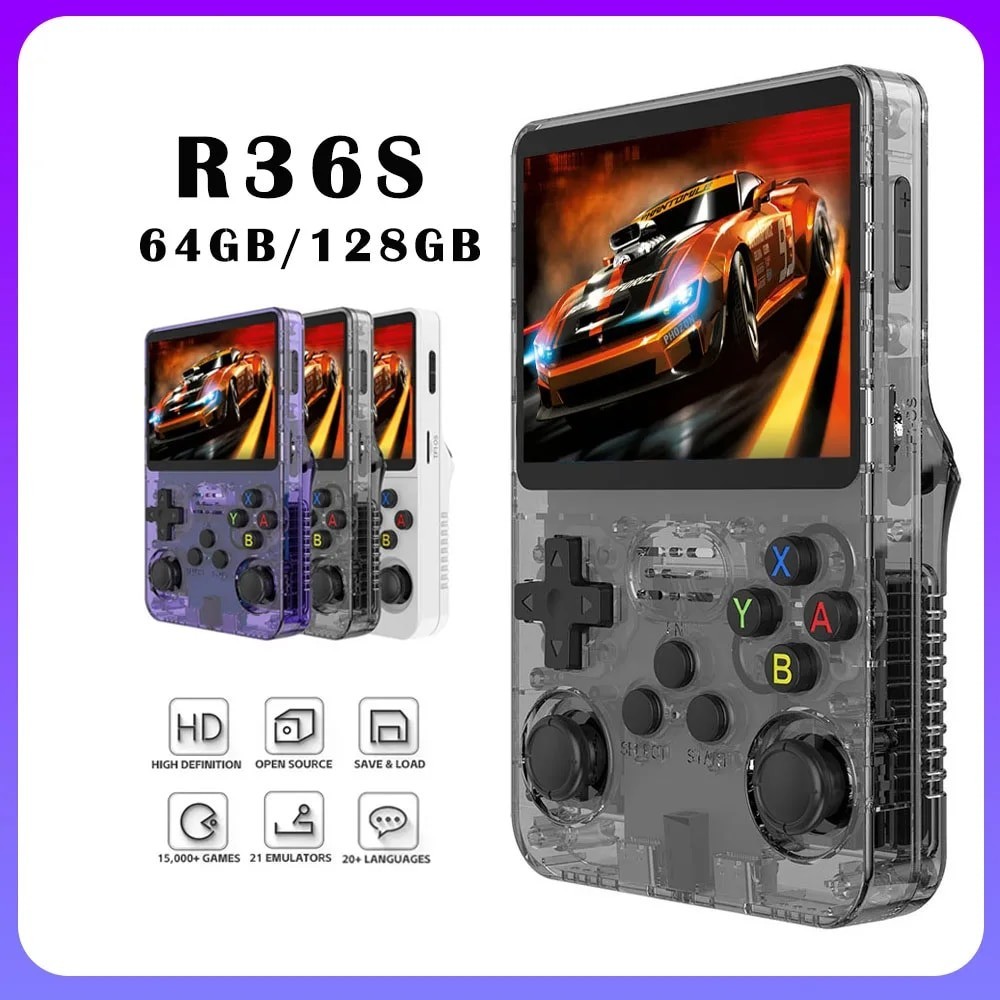 R36S Handheld Video Game Console Retro Open Source Linux System 3.5 Inch IPS Screen R35s ...