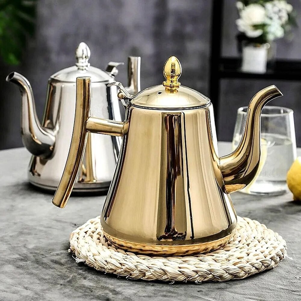 Stainless Steel Teapot Restaurant Brewing Tea Kettle With Removable ...