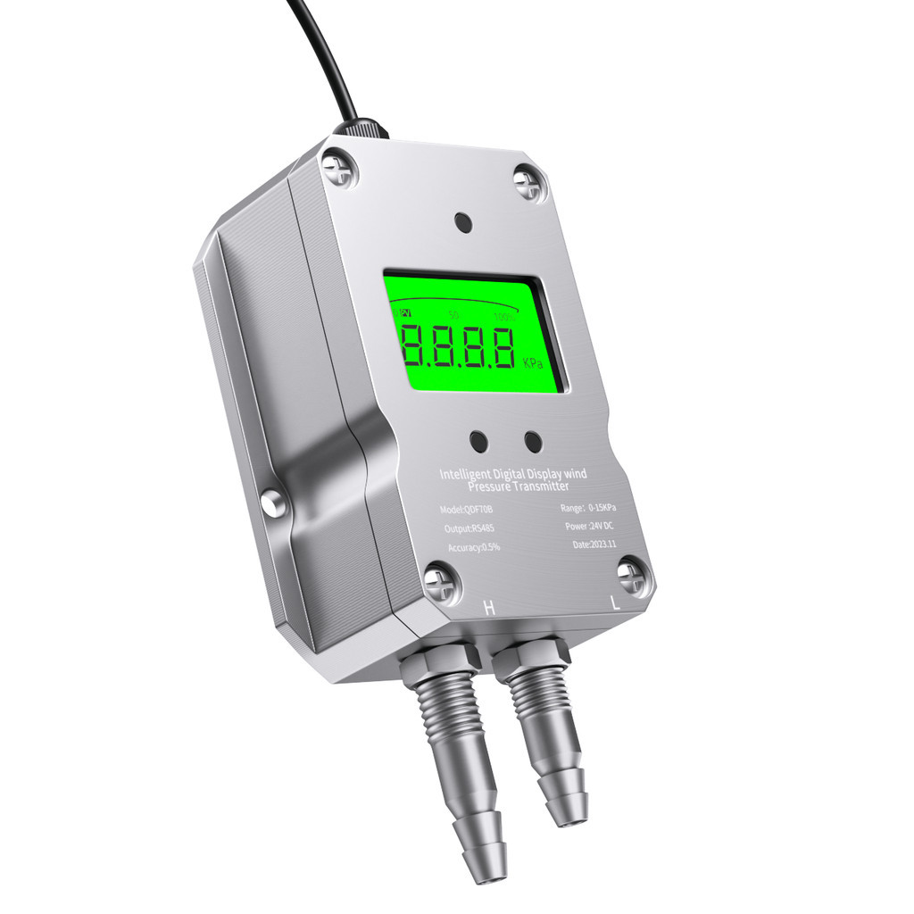 LCD Micro Gas Wind Differential Pressure Transmitter -100-100Kpa Digital 4-20mA RS485 Air ...