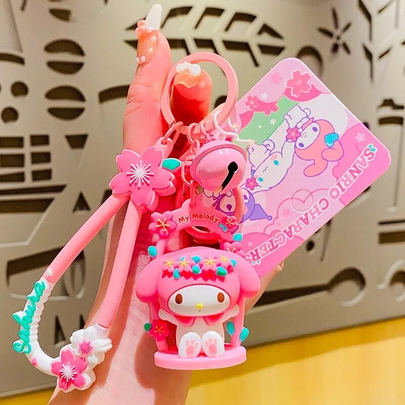 19r Kawaii Sanrio Swing Key Chain My Melody Kuromi Cinnamoroll Cute ...