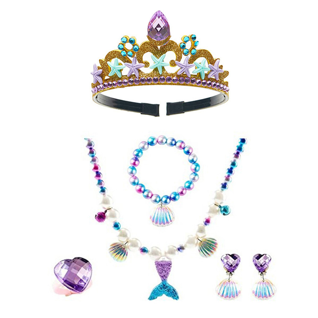 Baby Mermaid Princess Jewelry Set with Bright Color, Underwater World ...
