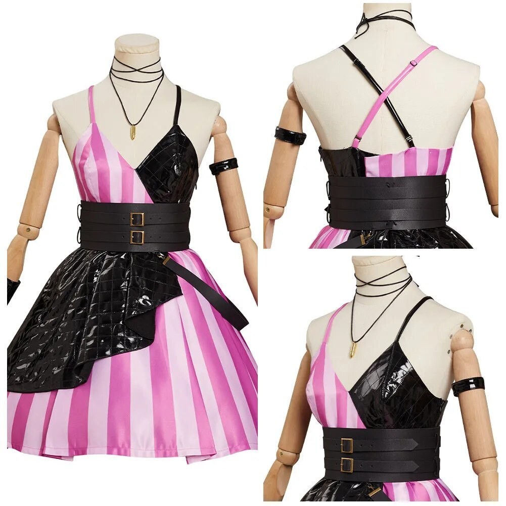 09s LoL Jinx Cosplay Costume Goth Lolita Dress Outfits Halloween ...