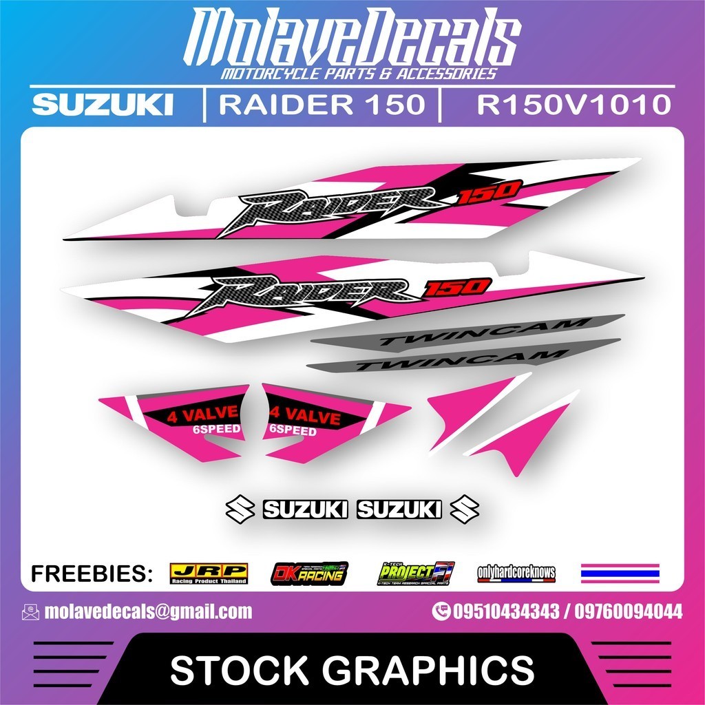 Honda Raider R150 V1 Stock Decals Magenta | Shopee Philippines