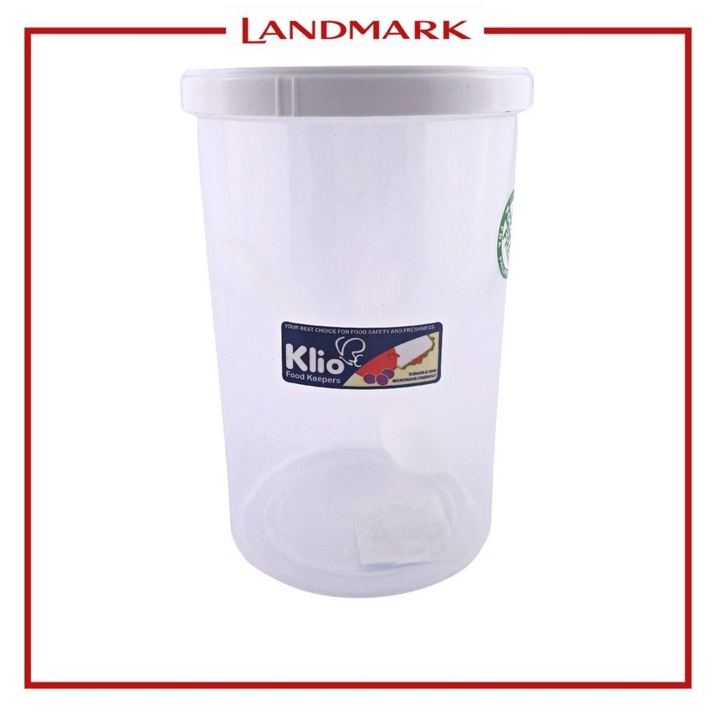 Klio Twist Cap Round Food Keeper Tall 900ml with Spoon - 10.3 x 10.3 x ...