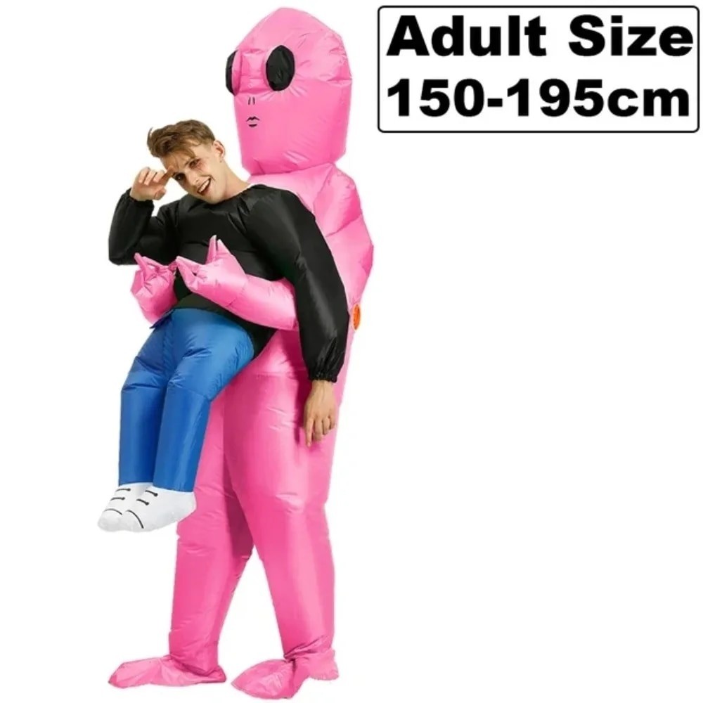Adult Pink ET Alien Cosplay Costume Inflatable Alien Suits Dress Mascot ...