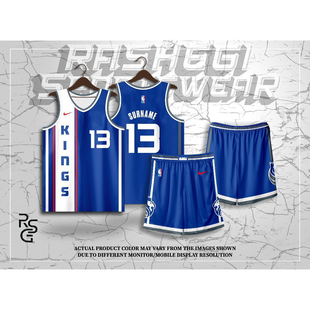 2024 RSG Customized Jersey Full Sublimation Scrmnto Kngs Blue NBA 23-24 ...