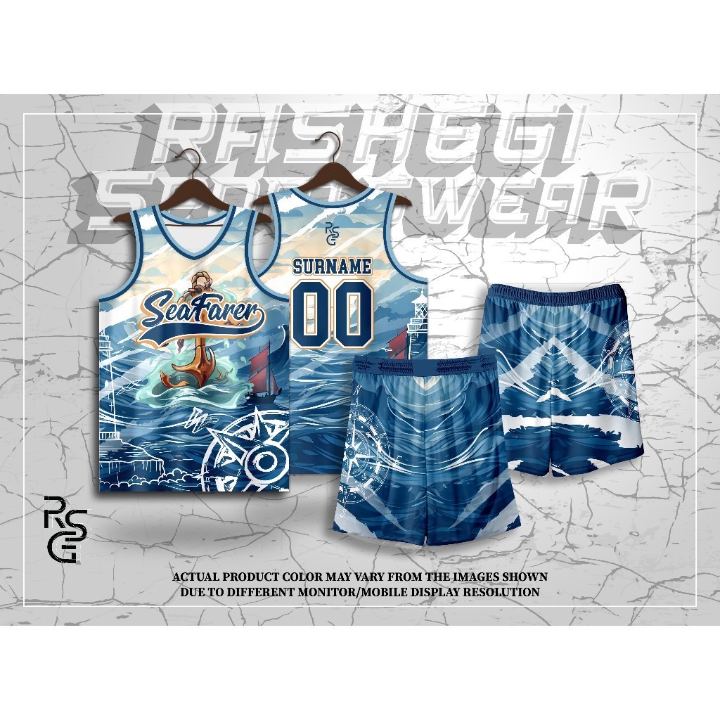 2024 RSG Customized Jersey Full Sublimation Seafarer Blue | Shopee ...