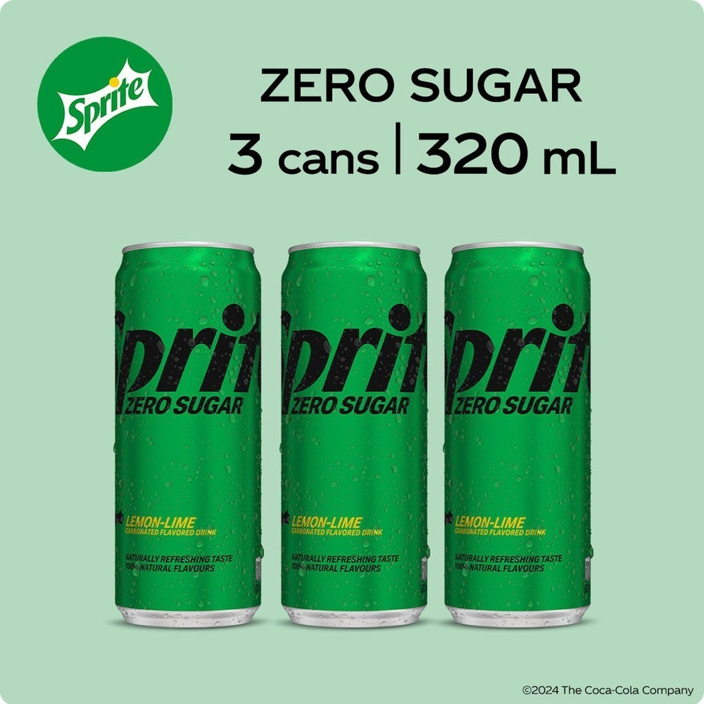 Sprite Soda Zero Sugar 320mL - Pack of 3 Cans | Shopee Philippines