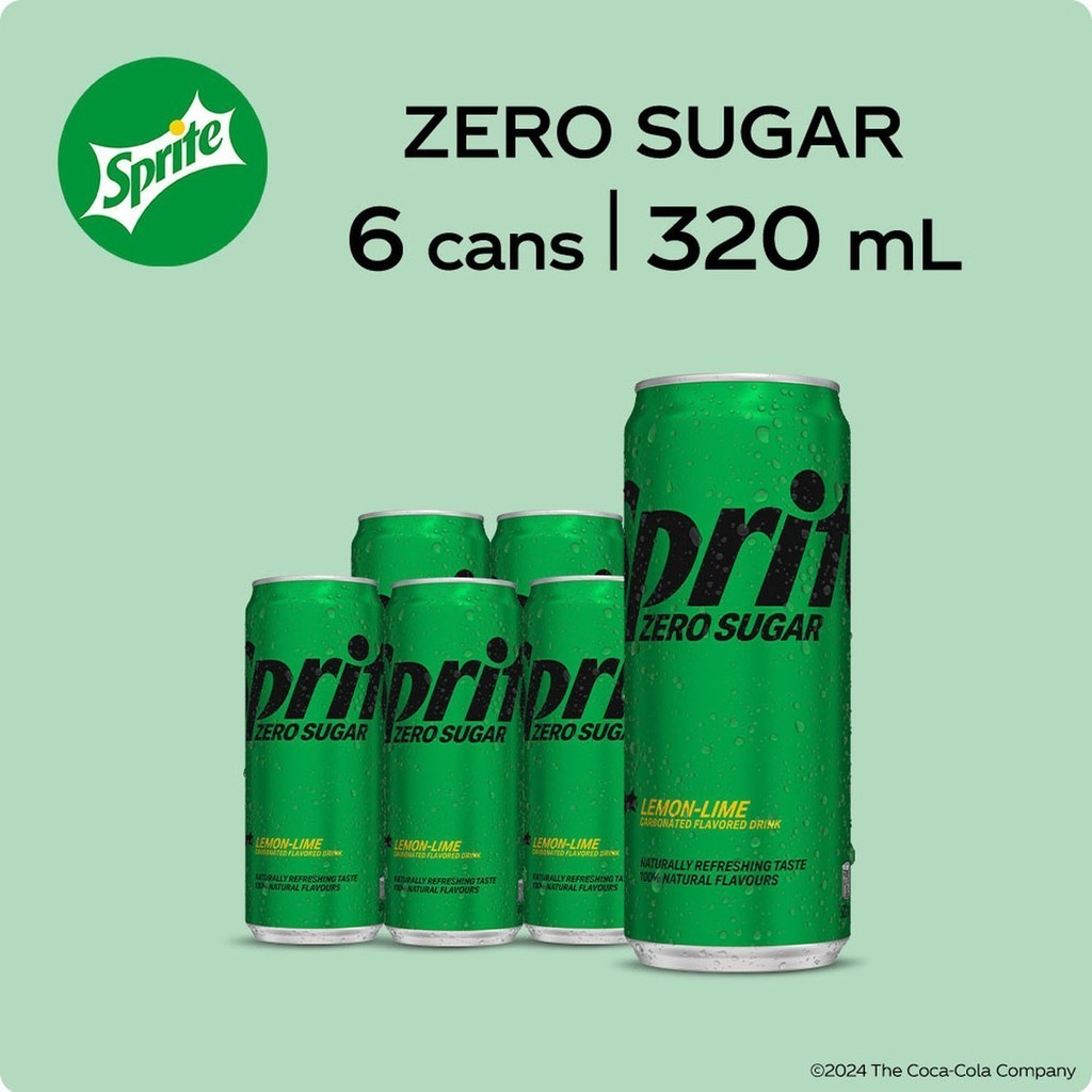 Sprite Soda Zero Sugar 320mL - Pack of 6 Cans | Shopee Philippines
