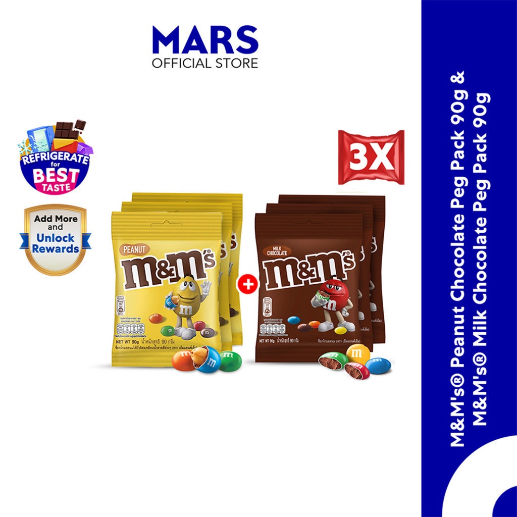 M&M's® Peanut Chocolate Peg Pack 90g & M&M's® Milk Chocolate Peg Pack ...