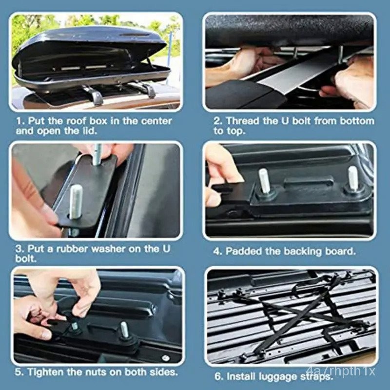 Roof Box Mounting Bracket Rooftop Cargo Carrier Rack Bolts Car Van ...