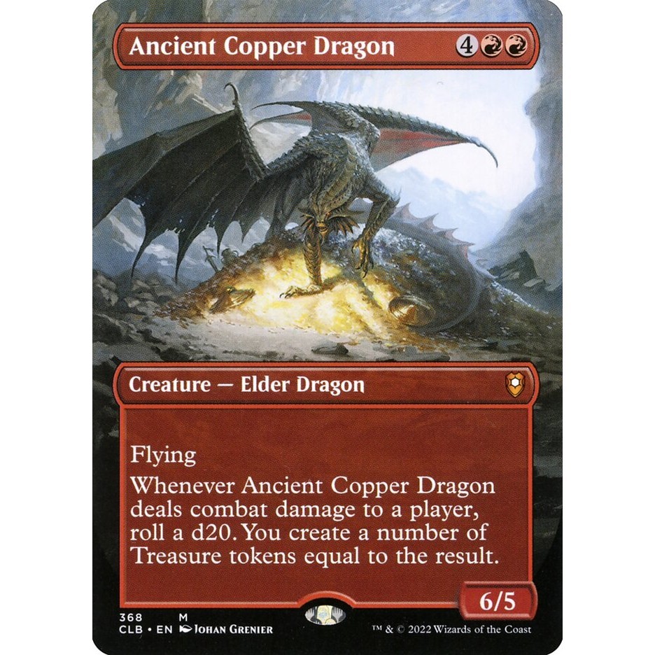MTG Proxy Card - Ancient Copper Dragon (Borderless) | Battle for Baldur ...
