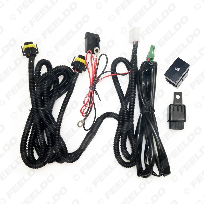 Auto Fog Light Wiring Harness Socket Switch with LED Indicators Relay ...