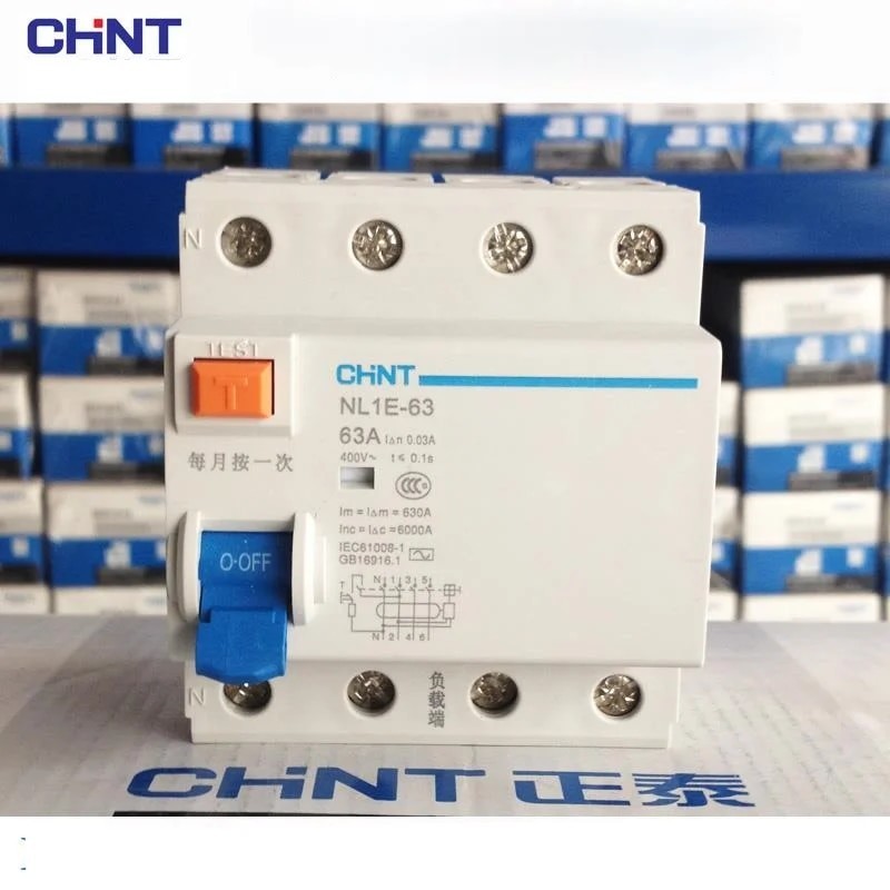 CHINT NL1E-63 1P+N 3P+N 4P 63A 40A 25A 30MA RCCB 50HZ/60HZ Electronic Electric Leakage Breaker ...