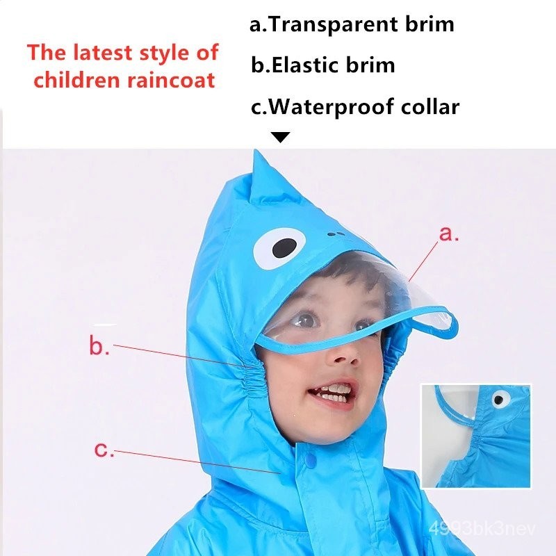 1-12 Years Old Kids Cartoon Dinosaur One Piece Rain Suit Boys Girls Waterproof Jumpsuit Hooded ...