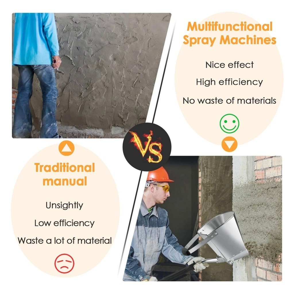 Mortar Spray Gun Wall Stucco Shovel Hopper Ladle Cement Mortar Sprayer ...