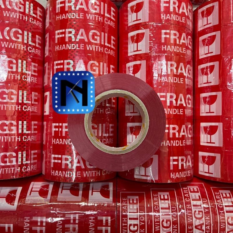 LICHTVUS Red Fragile Tape Packaging Tape 2 INCHES BY 200 METERS NXT ...
