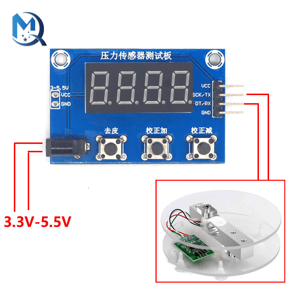 HX711 Load Cell AD Weight Pressure Sensor AD Module with Display 24-bit ...