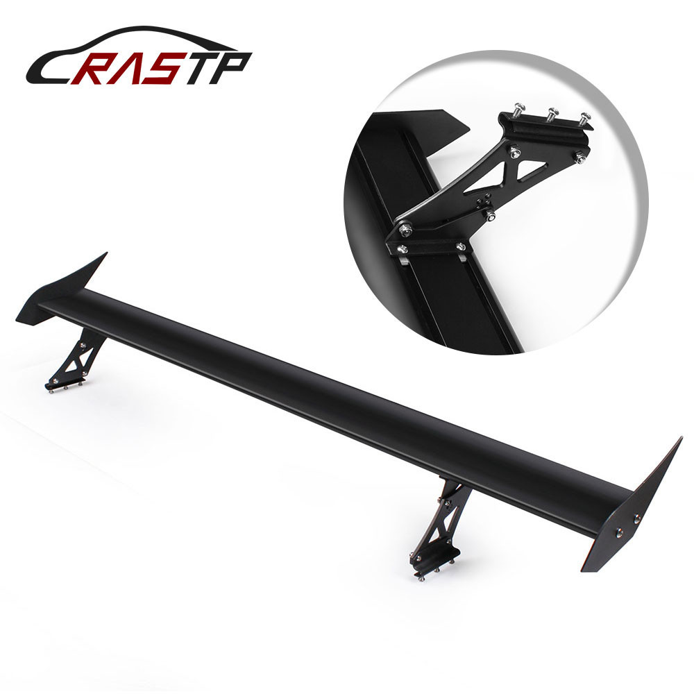 RASTP-53.15'' Sliding Adjustable Bracket Car Spoiler Black Lightweight Rear Car Sedan GT Wing S ...