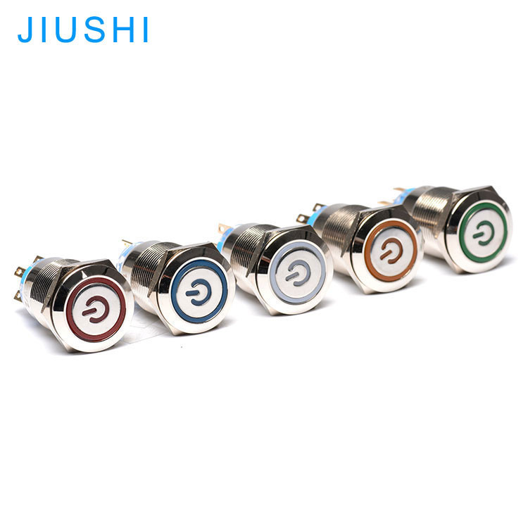 Kelly A19-11DD waterproof flatest head 5 pins 24v220v metal push button ...