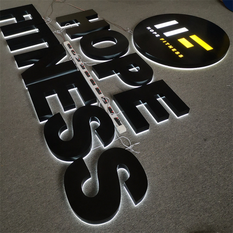 custom painted wall mounted backlit letter sign 3d logo wall large ...