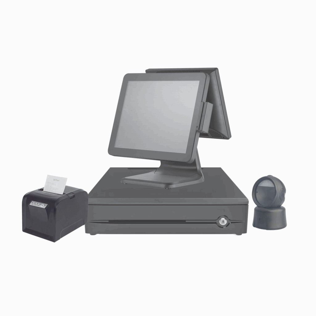 18.5 inch pos system cash register desktop pos dual screen pos machine ...