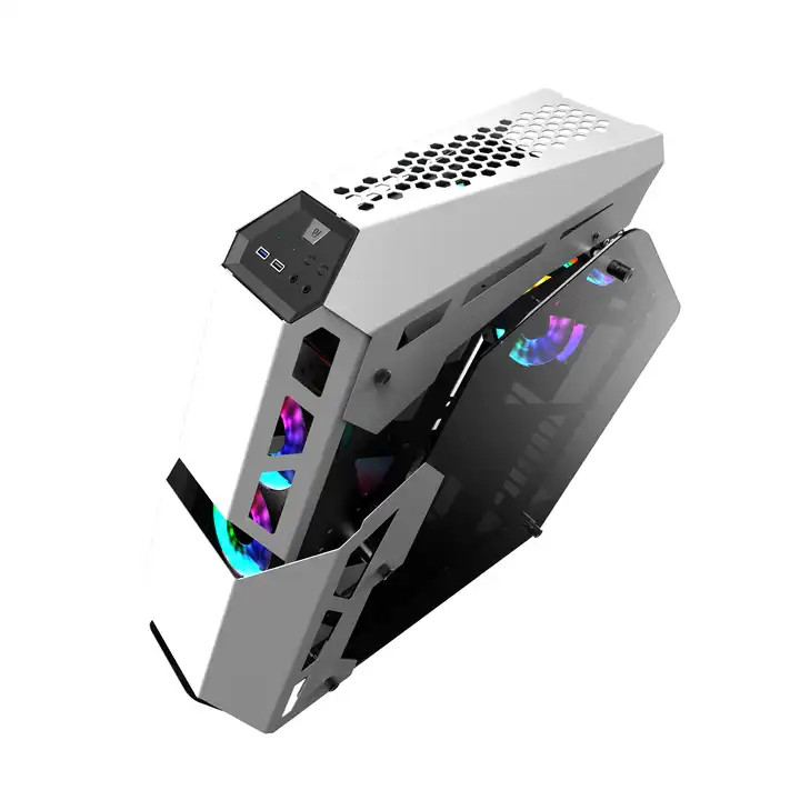 atx pc with fan colourful plexiglass horizontal cooled cpu cabinet ...